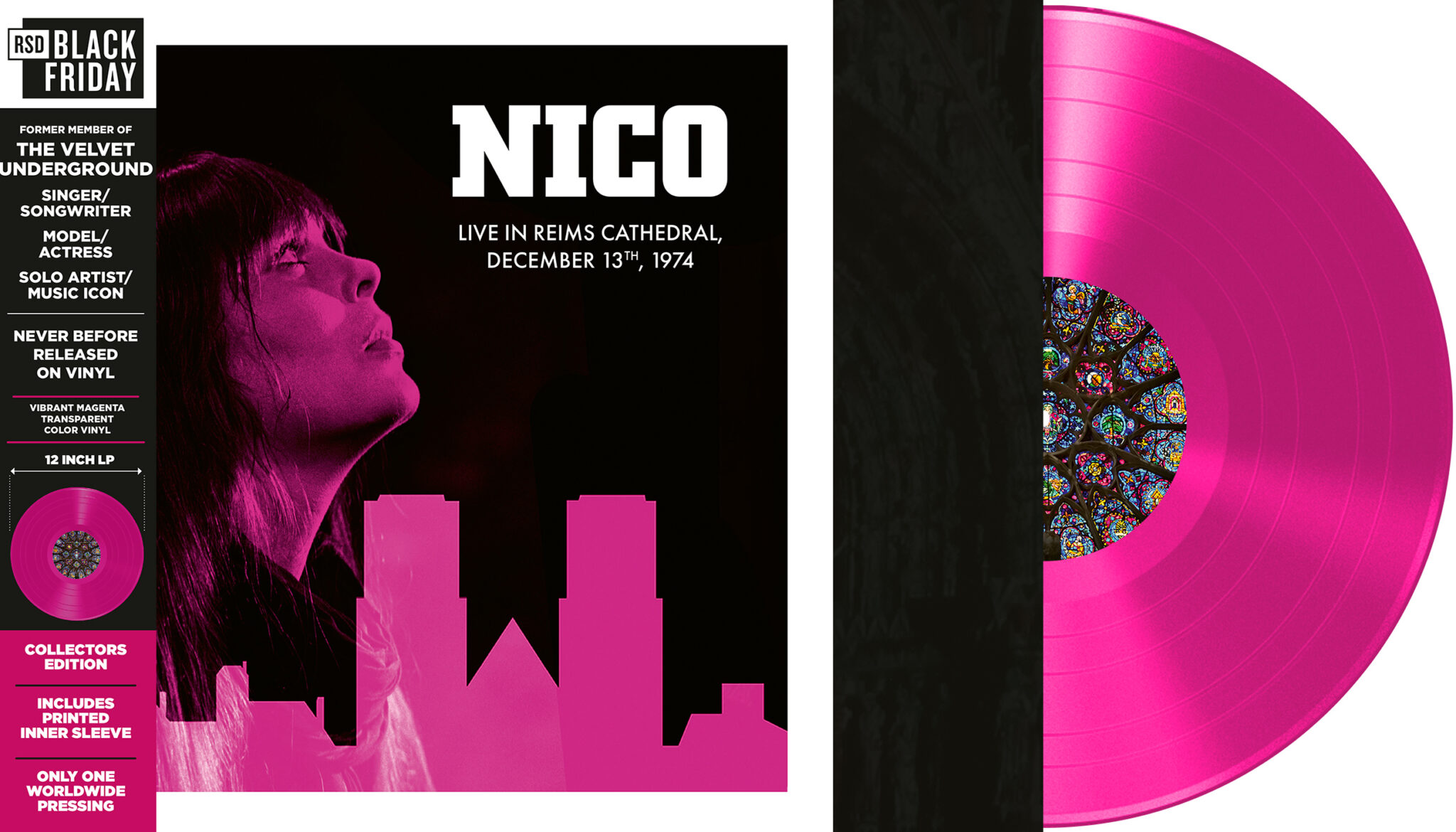NICO: "Live In Reims Cathedral 1974" Magenta 2LP *BLACK FRIDAY ...